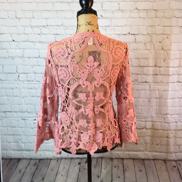 Indigo Thread Co | Other | Indigo Thread Co Dusty Rose Lace Jacket ...